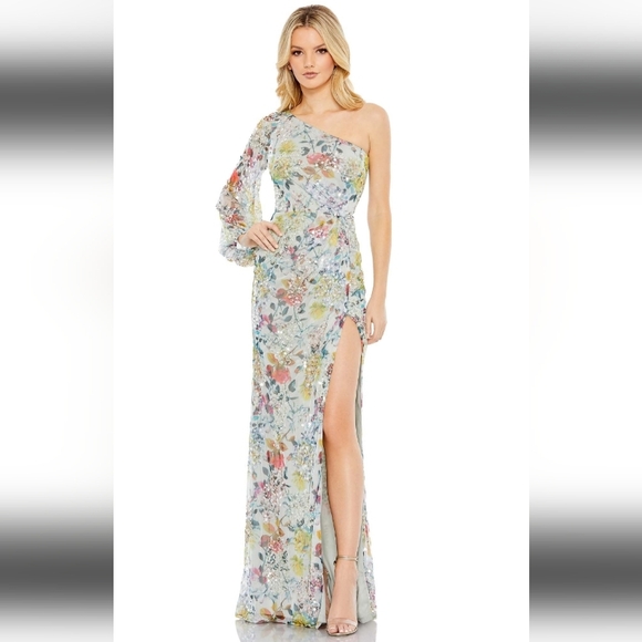 Mac Duggal | Dresses | Macduggal Asymmetrical Oneshoulder Neckline ...
